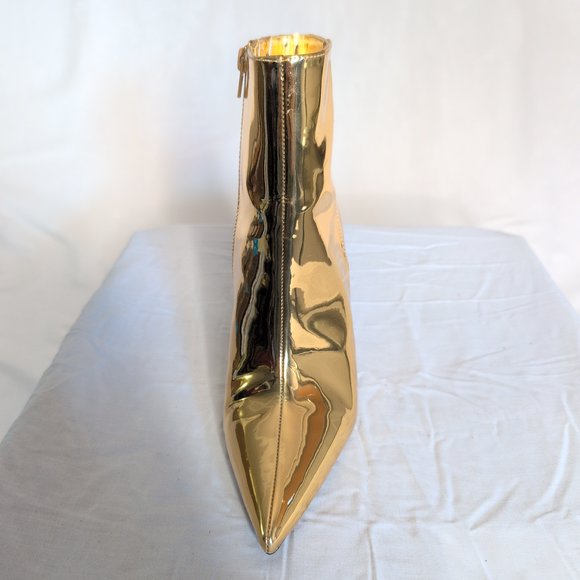 I.n.c | Shoes | Inc Gold Metallic Pointed Toe Ankle Booties Size 7 ...